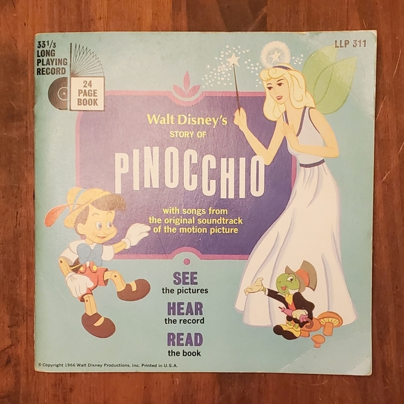 Disney | Media | Walt Disneys Pinocchio Storybook With Vinyl Record ...